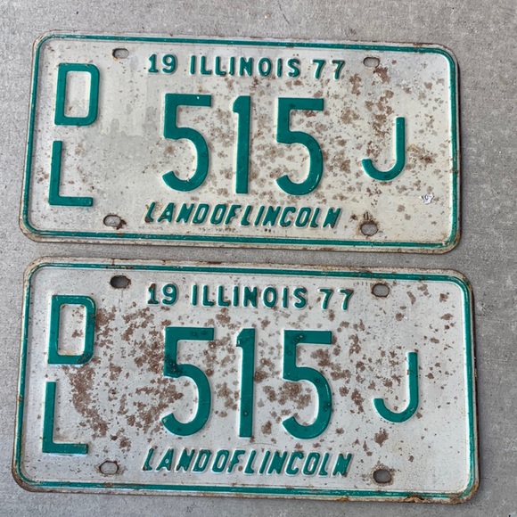 Other | 1977 Illinois Dealer License Plate Matching Pair | Poshmark